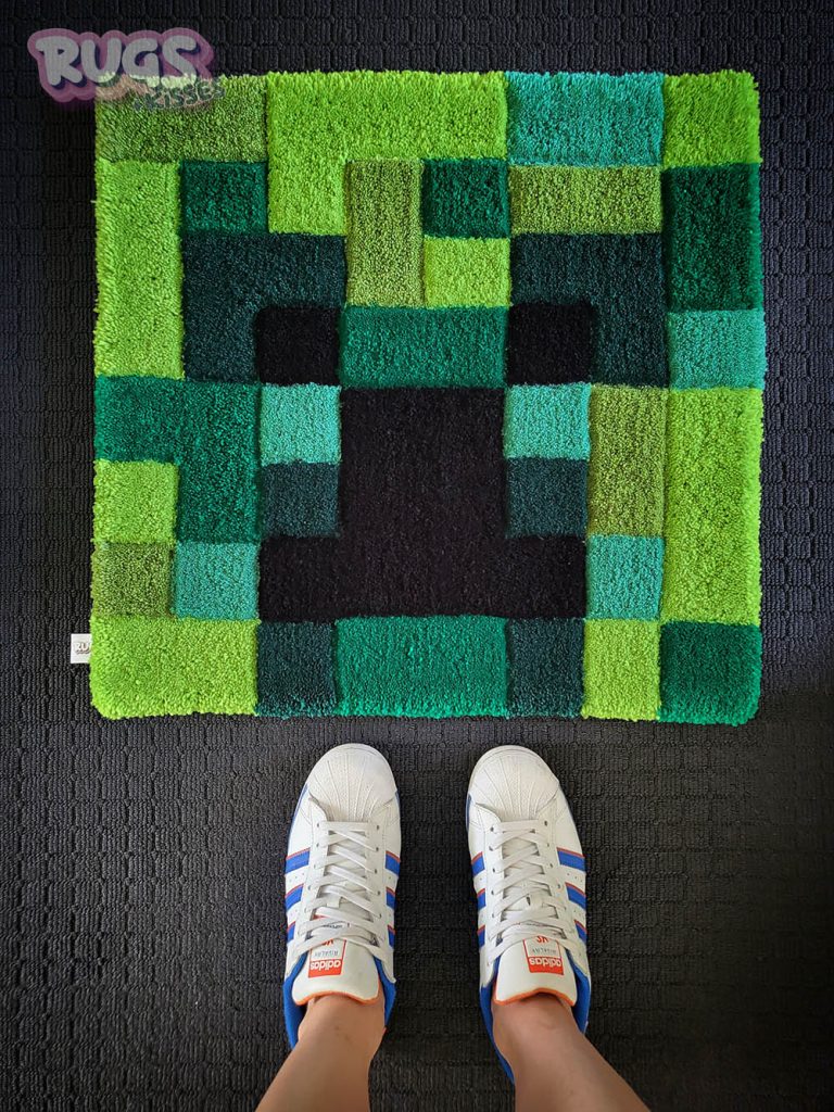 Mindcraft Creeper Rug - Rugs + Kisses XOXO
